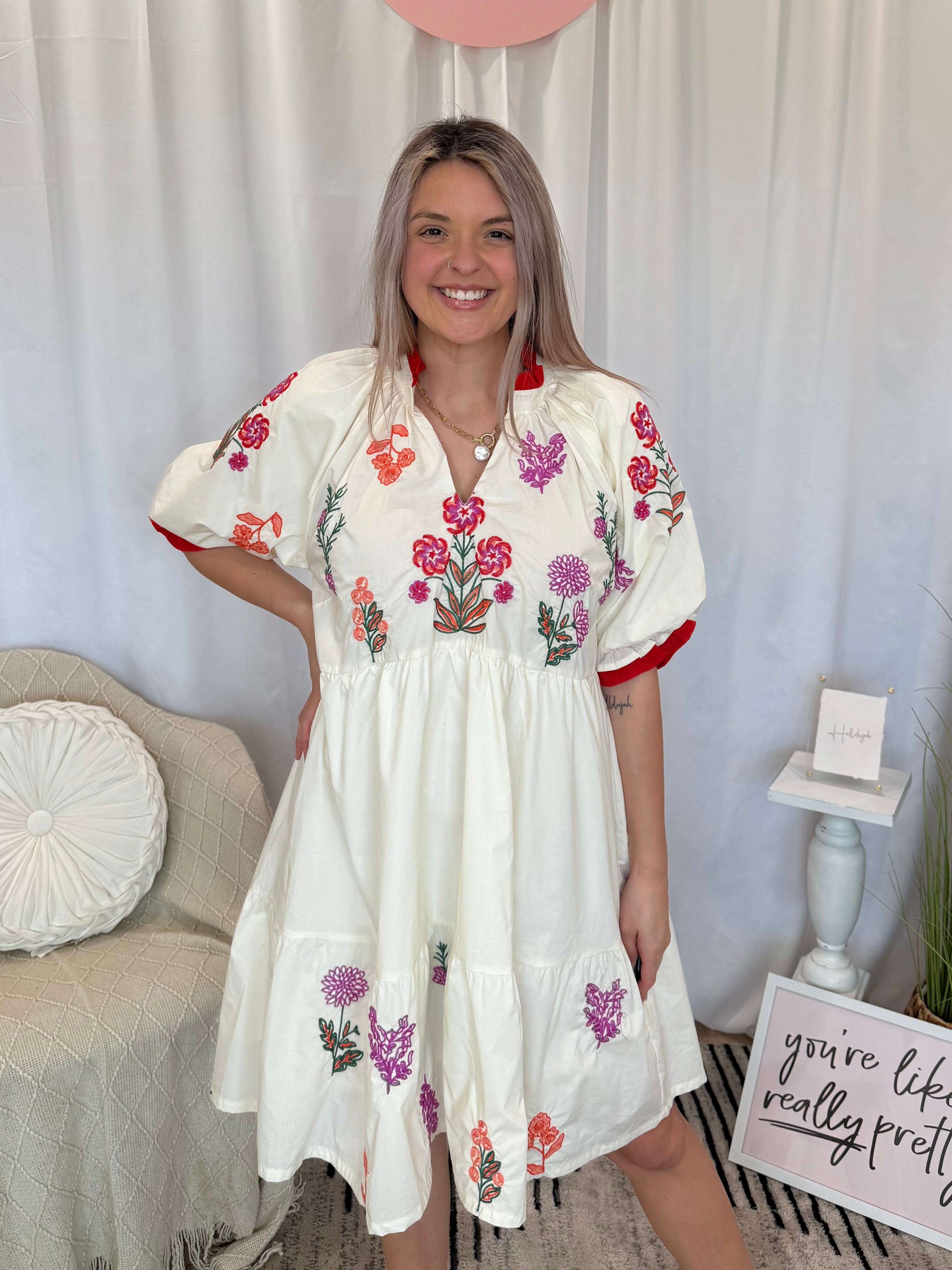 White Floral Dress – Petal Bay Boutique
