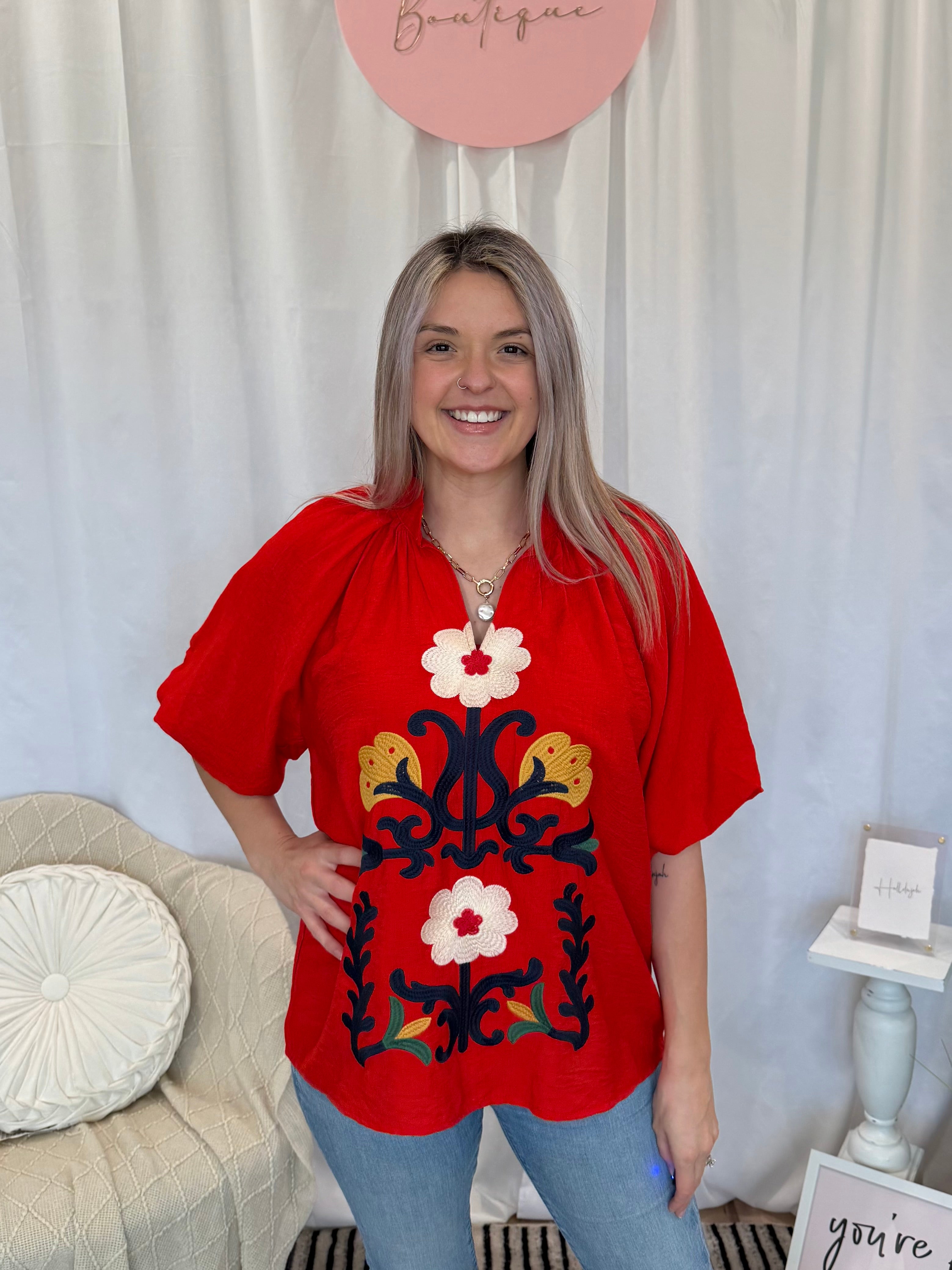 Cherry Red Top – Petal Bay Boutique